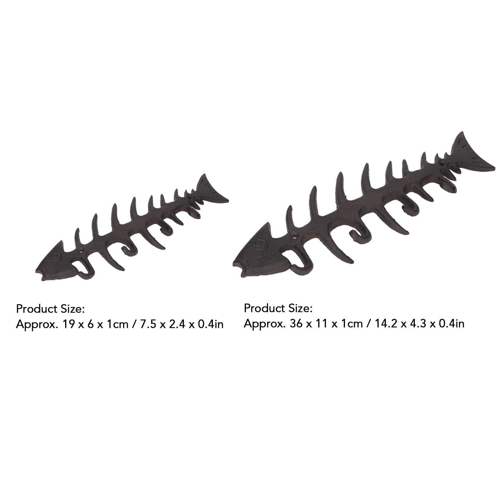 Zixyqol Fish Bones Towel Rack,European Style,Strong Metal Wall Mounted Holder with 4 Hooks for Home Kitchen and Bathroom Decor(S)