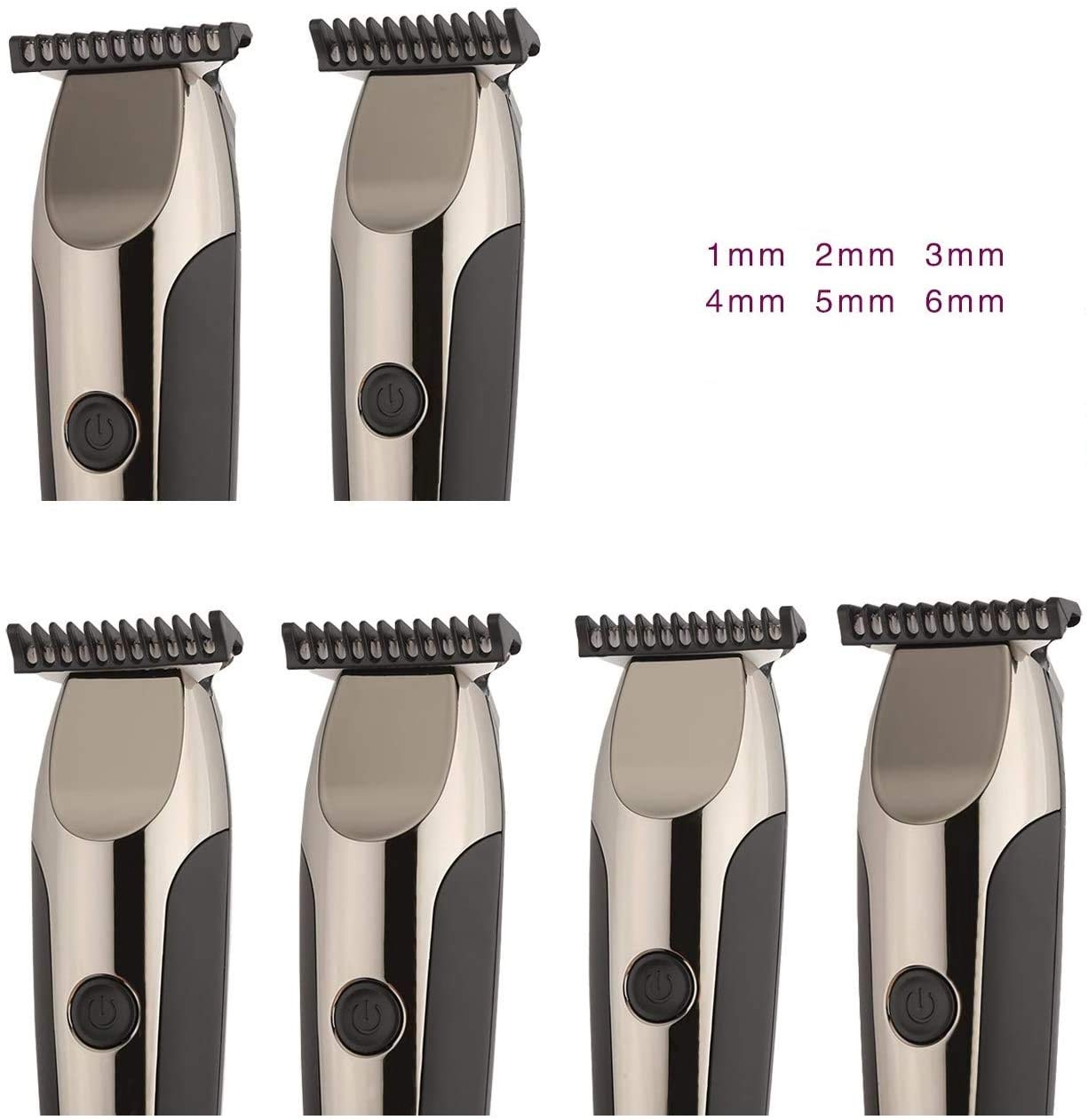 WZGZFER Hair Clippers Professional Trimmer Kit Cordless Barber Clipper with 6 Adjustable Guide Combs Rechargeable Hair Trimmer Set, Hair Cutting Machine Grooming Kit for Men/Kid/Baby (Silver)