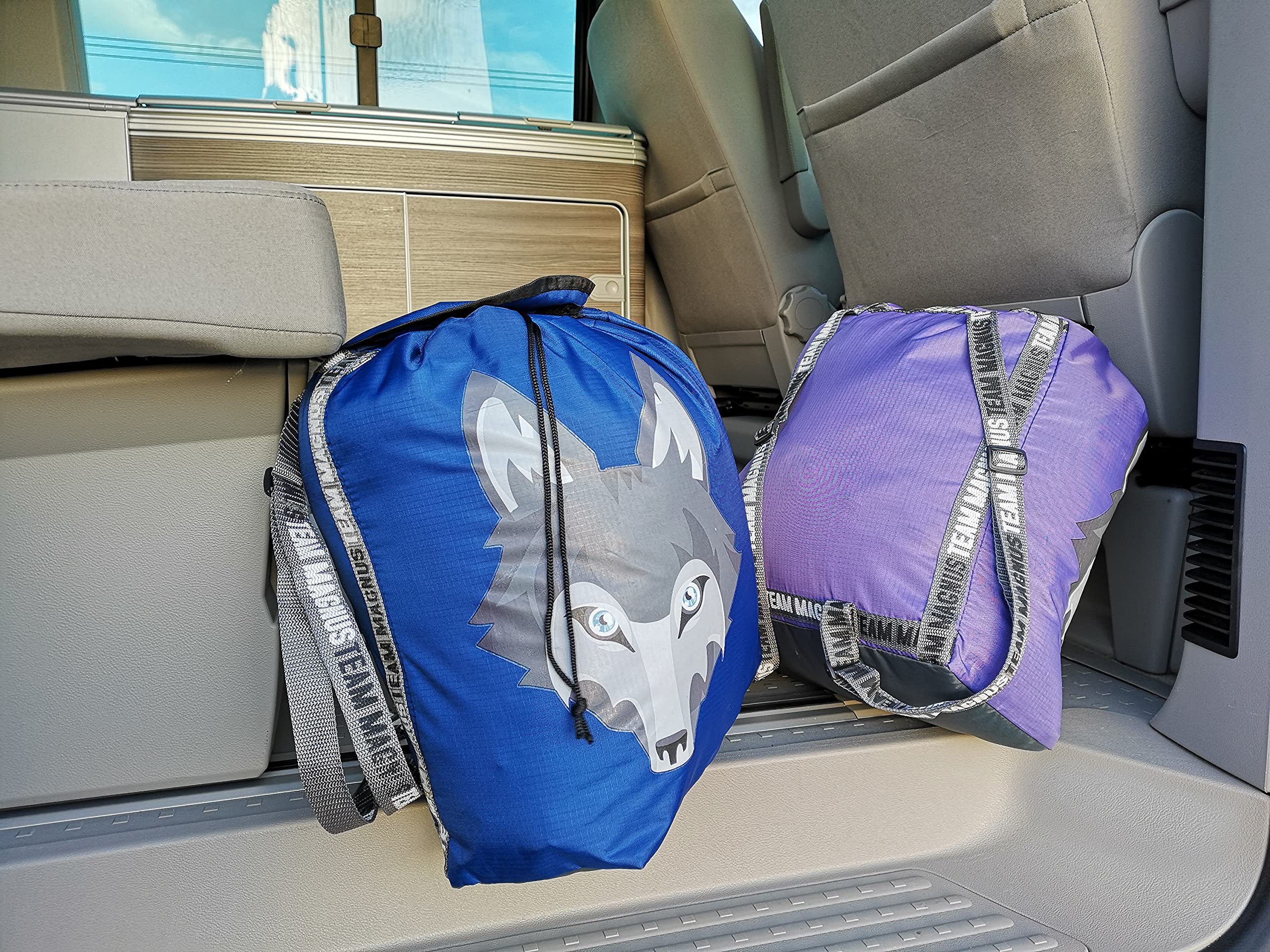 Tundra Wolf Kids’ Sleeping Bag - Unique Foot Opening, Glow in The Dark Zip, Inside Zipped Pocket