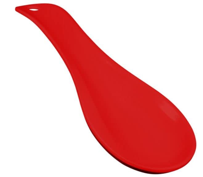 The Pioneer Woman Melamine Mixing Bowls Set with Lids 10-Pieces Bundle with Spoon Rest & Stainless Steel Silicone Kitchen Tongs Red (Total 12 Pieces)