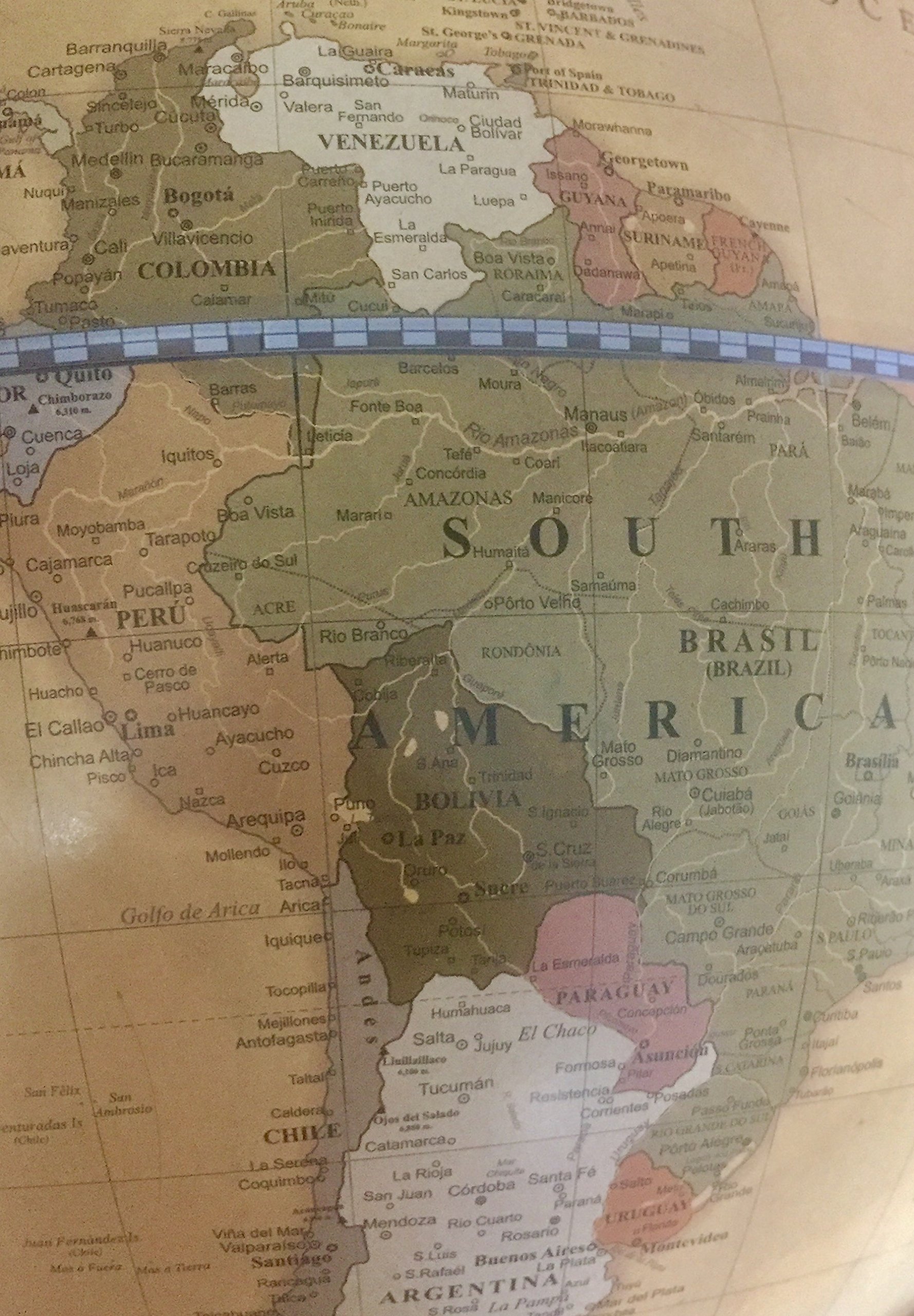 Zoffoli 16" Vasco da Gama Floor Globe (Dark Stand with Apricot Ocean)