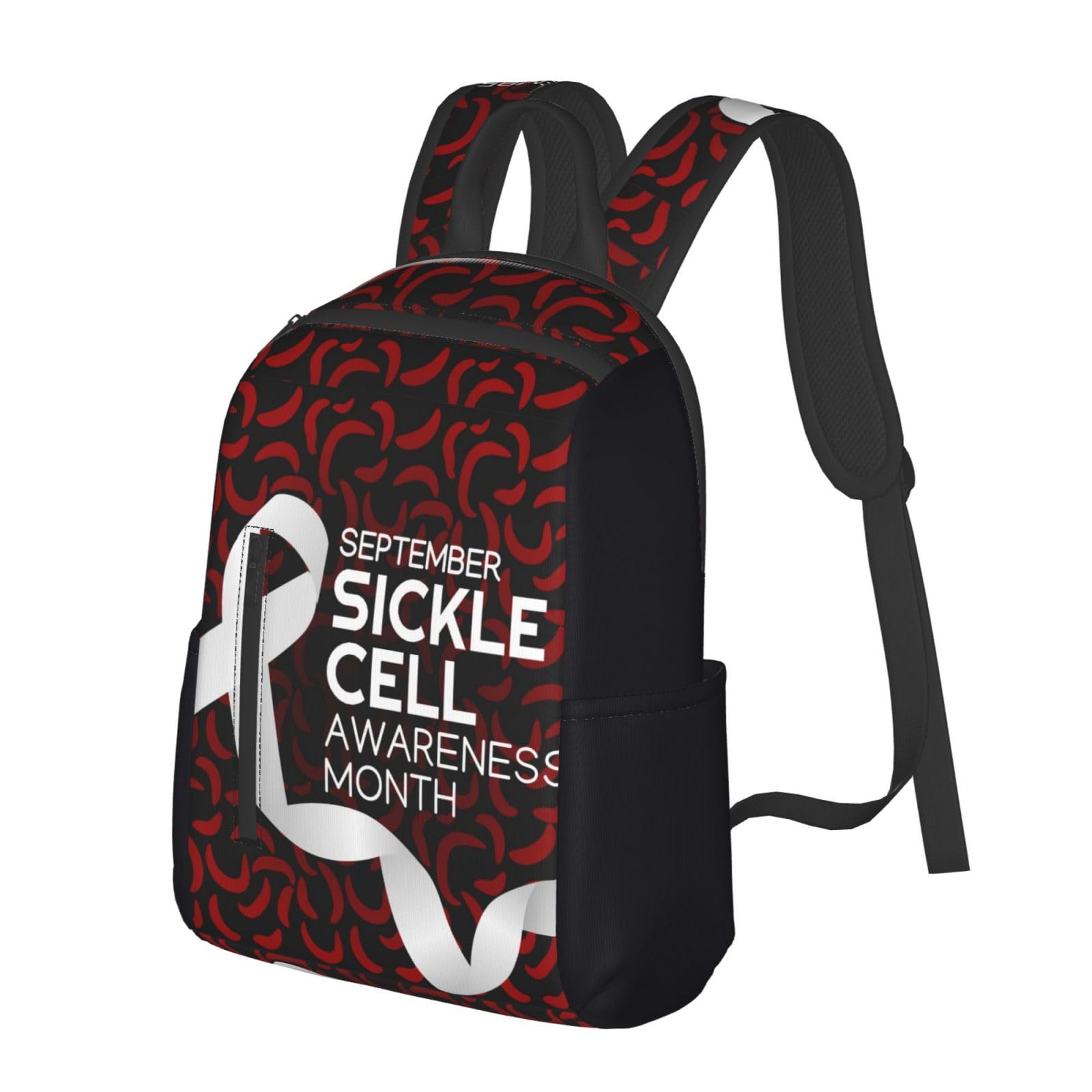 TuoniLaoShi Sickle Cell Awareness Month Backpack,Large Capacity Travel Backpack,Laptop Backpack,Water Resistant backpack for Women Men
