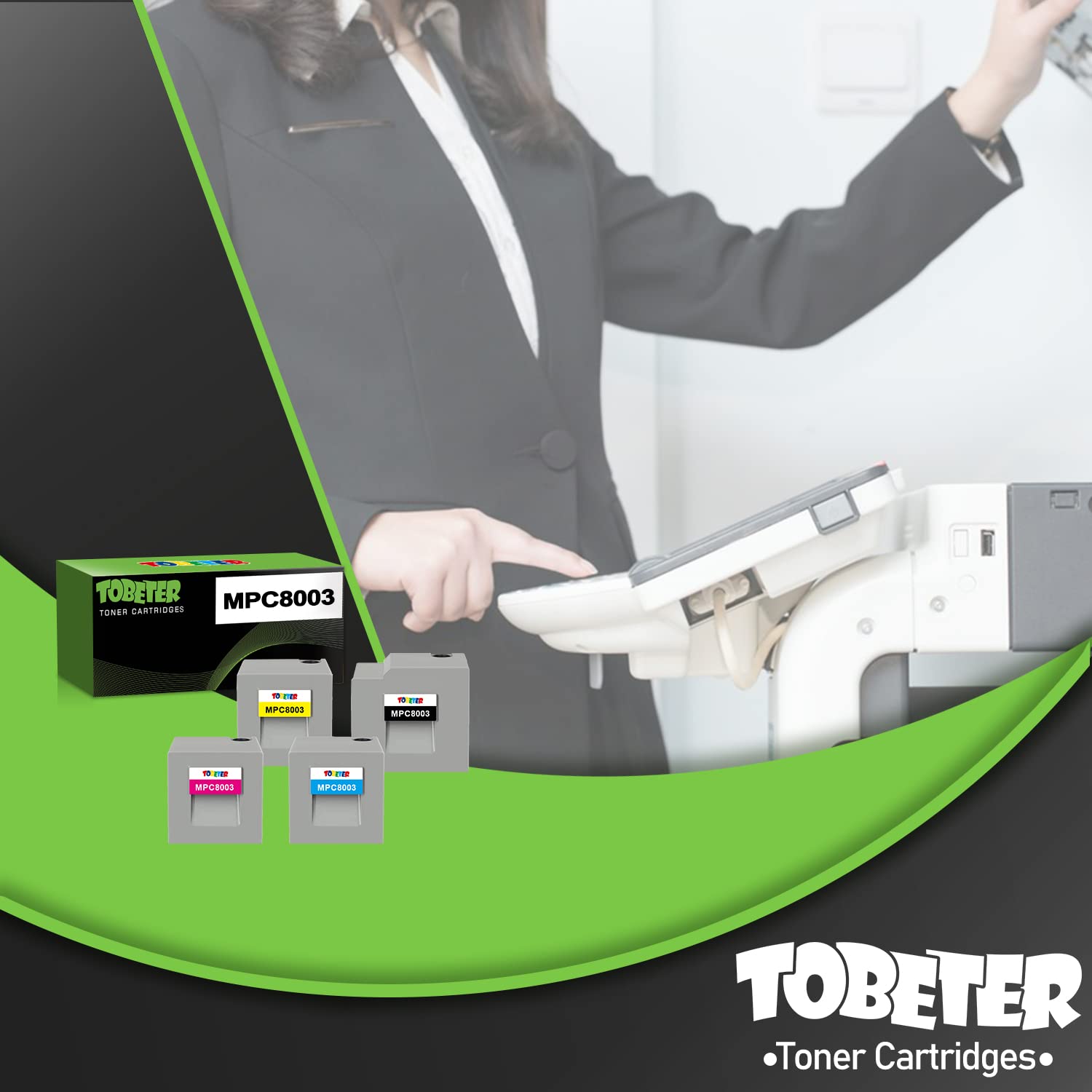 ToBeter Compatible MP C8003 Toner Replacement for MPC8003 842196 842197 842198 842199 Toner Cartridge for Lanier Savin IM C6500 IM C8000 MP C6503 MP C8003 Printers (BK/C/M/Y, 4 Pack)