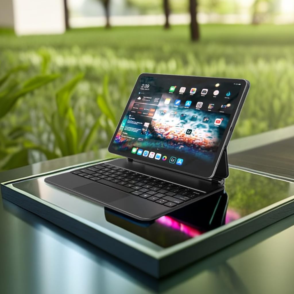 TYXDKJ Alcantara Case for iPad,Double-sided Handmade, Compatible with 11 inch iPad Pro 1/2/3 and 10.9 iPad Air,Equipped with Wireless Keyboard(Black)