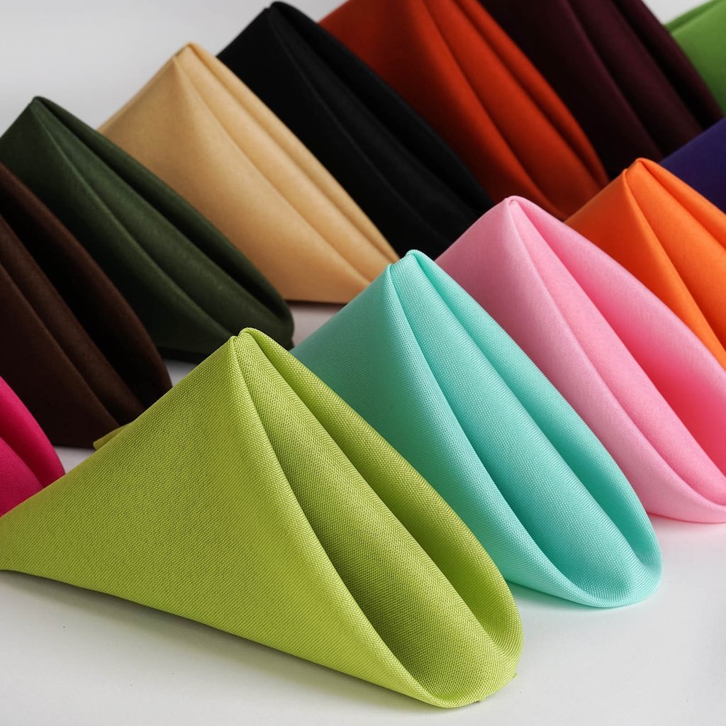 Tableclothsfactory 17"x17" Yellow Wholesale Polyester Linen Napkins for Wedding Birthday Party Tableware - 5 PCS