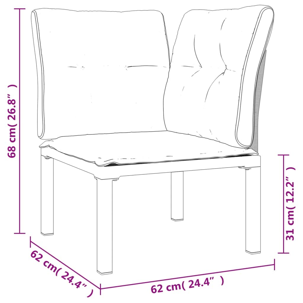 vidaXL 4-Piece Patio Lounge Set β Modern and Elegant Design with Weather-Resistant PE Rattan Material in Black and Gray β Features Comfortable Backrest and Padded Cushions