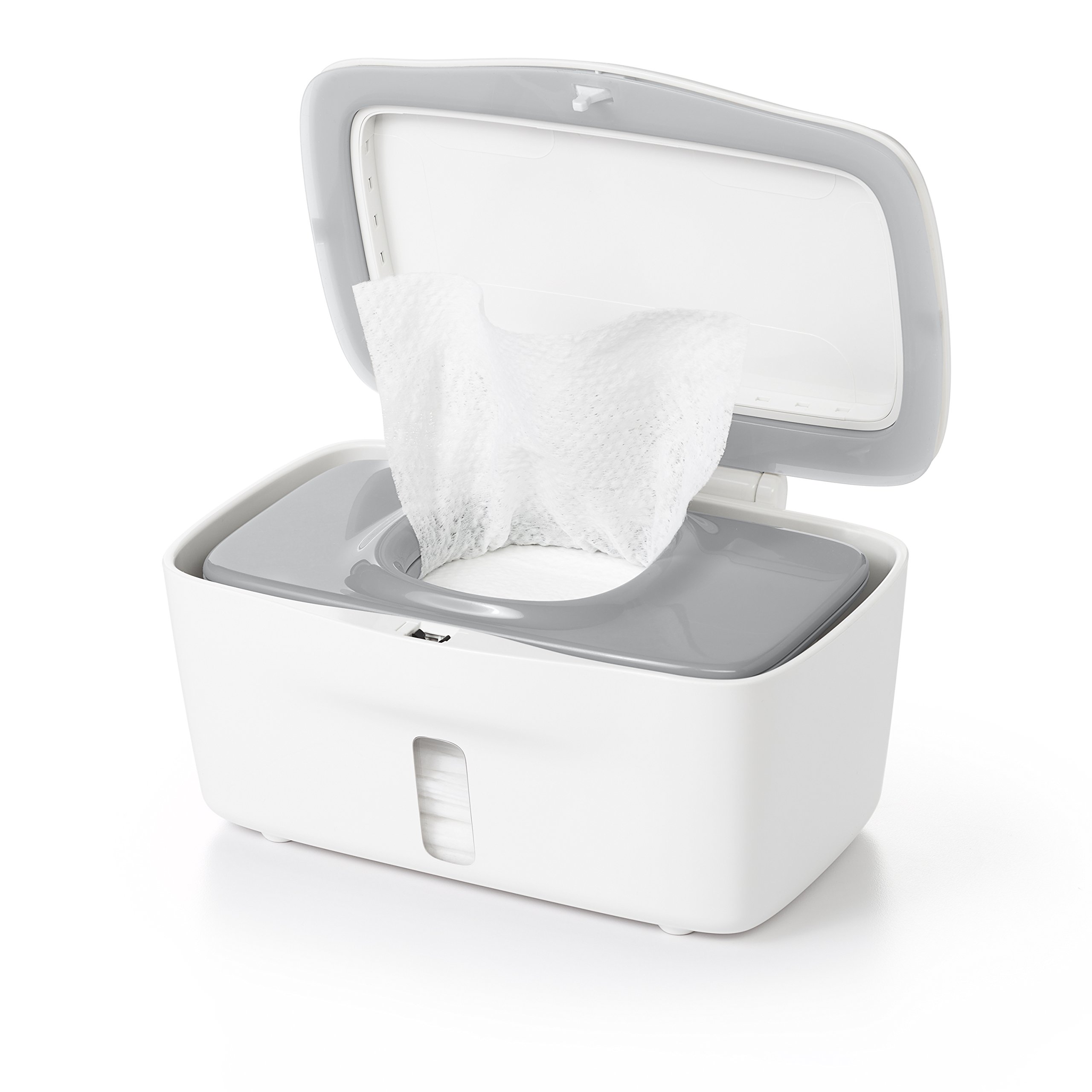 Ubbi Steel Diaper Pail and OXO Tot Perfect Pull Wipes Dispenser - Gray