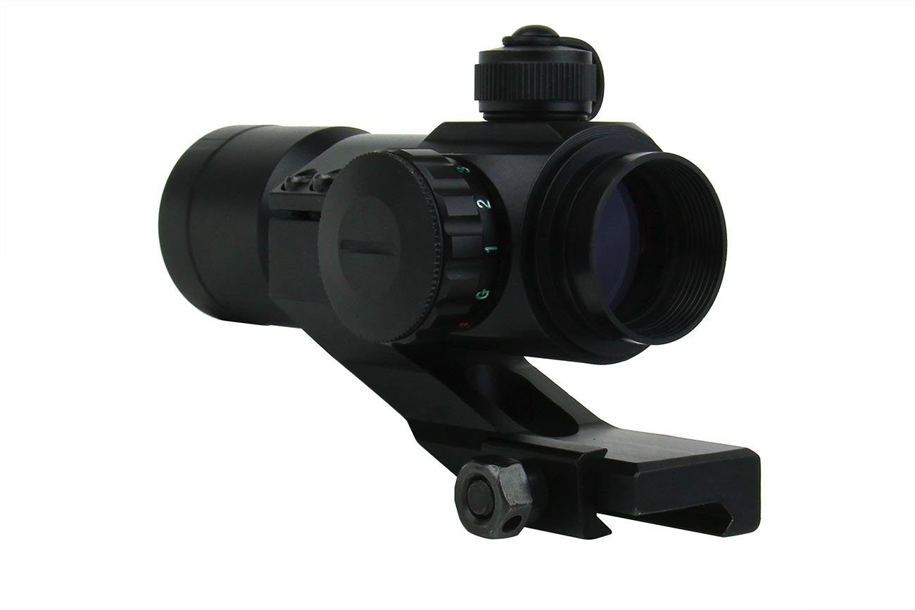 TacFire 1 x 30mm Tactical Dot Rifle Scope Sight with Cantilever Weaver Mount, Red/Green