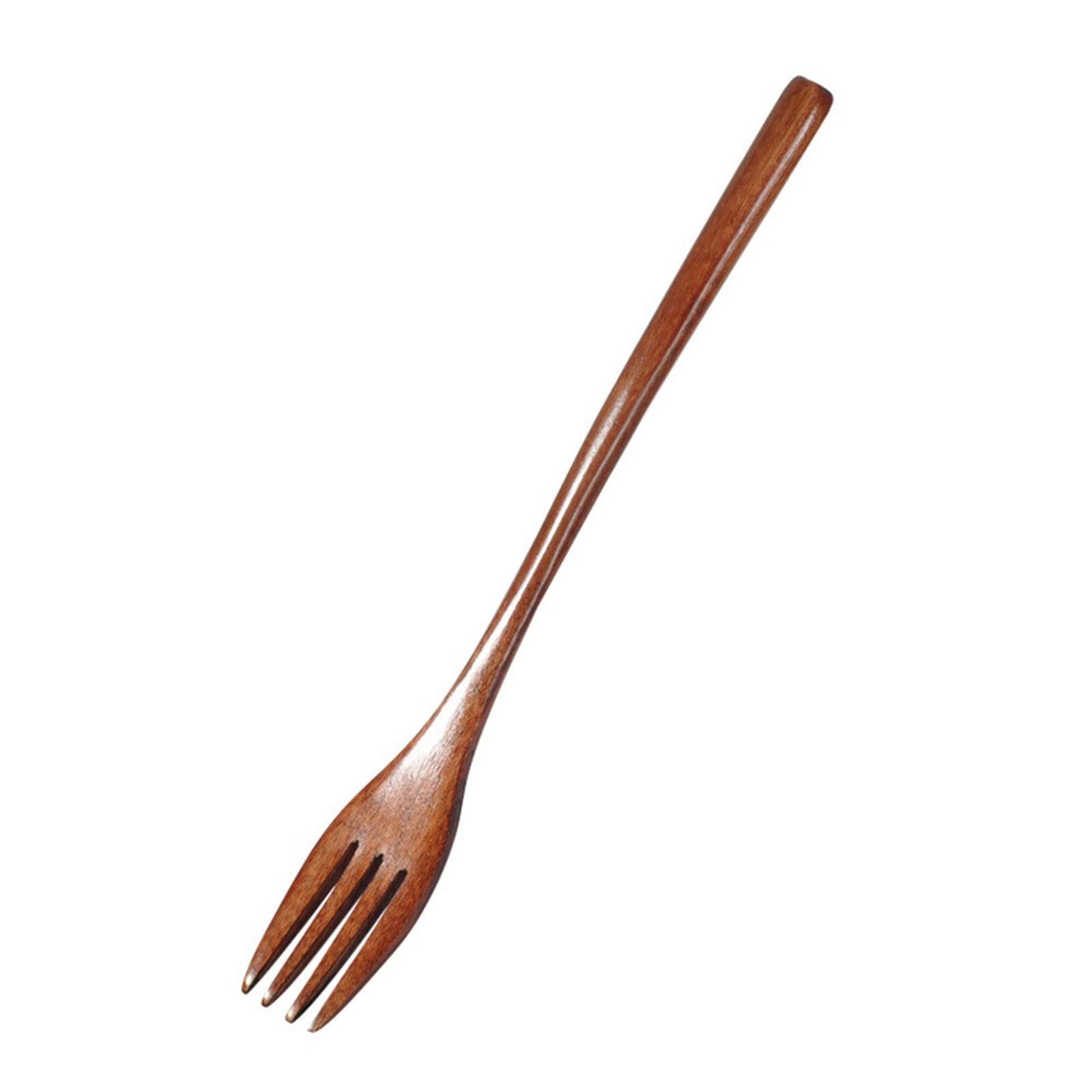 TANACC Fork Wooden Spoon Fork Kitchen Cooking Utensil Soup-teaspoon Tableware Stirring Spoon Kitchen Accessories