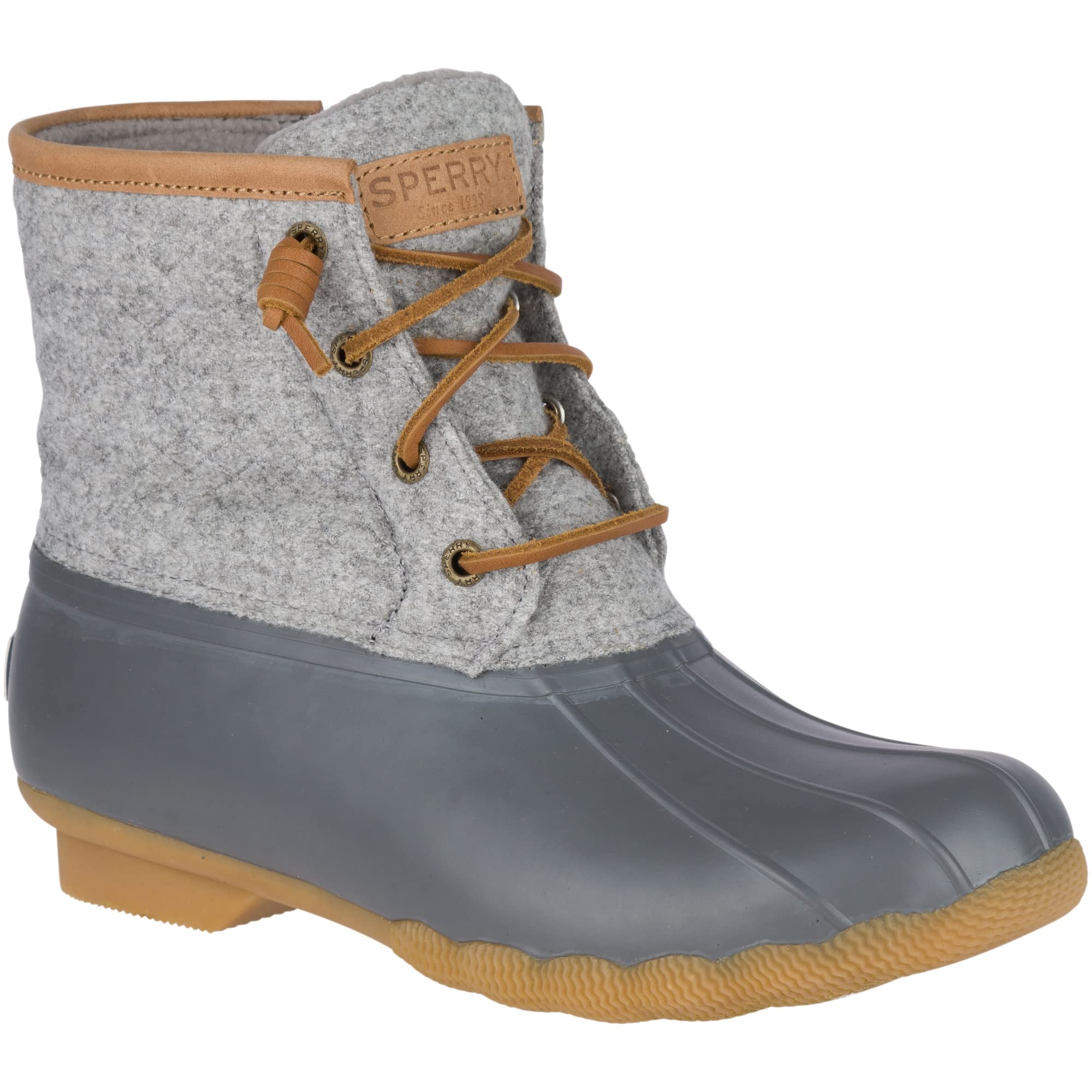 Sperry Womens Saltwater Emboss Wool Boots, Dark Grey, 8 M US