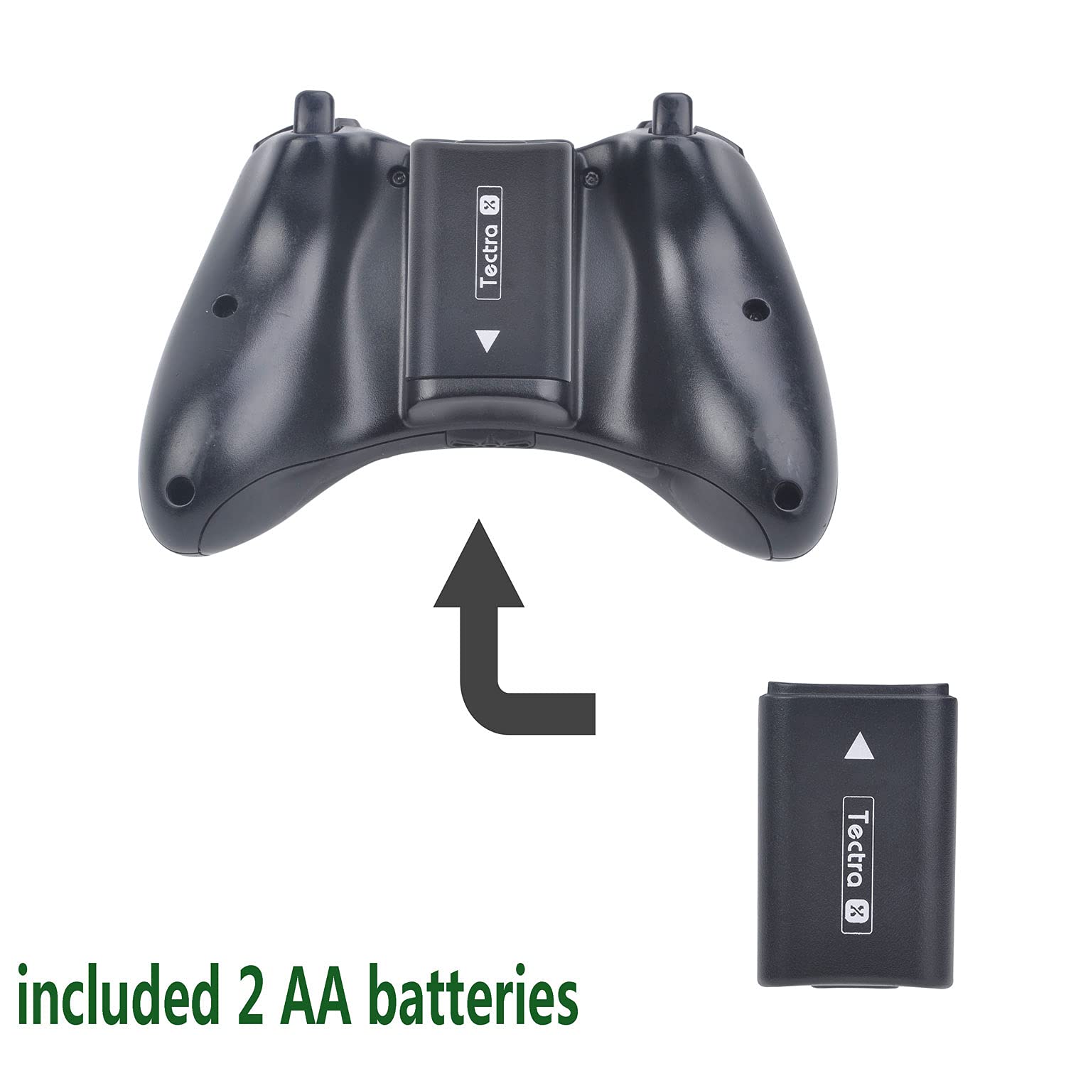 Tectra Replacement Battery for Xbox 360, 4pcs AA Ni-MH Rechargeable Battery Pack + 2pcs Battery Back Covers Holders for Xbox 360 Wireless Controller