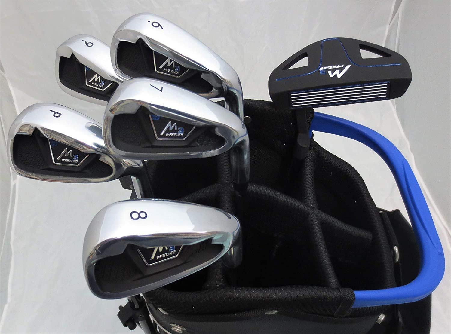 Tall Mens Golf Set Clubs - for Men 6'0"- 6" 6 Complete Driver, Fairway Wood, Hybrid, Irons, Putter, Stand Bag