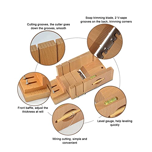 Udavivi Complete Soap Making Kit - Rectangular Soap Mold, Straight Cutter, Soap Cutting Tool, Perfect Soap Making Supplies Set(900ml)