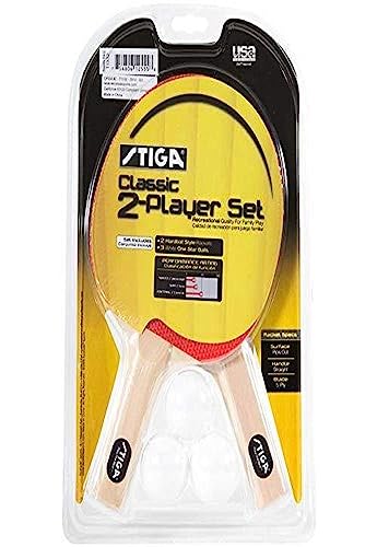 STIGA Classic Table Tennis Set, 2-Player Black and Red