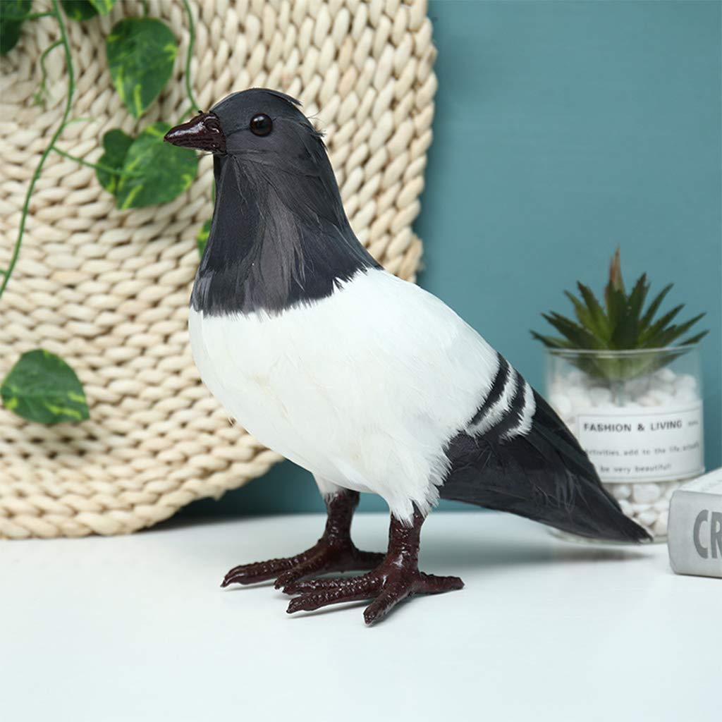 tegongse White Simulation Bird, Artificial Foam Feather Pigeon Ornaments Decorative Fake Doves for Home Garden Wedding Decoration Party