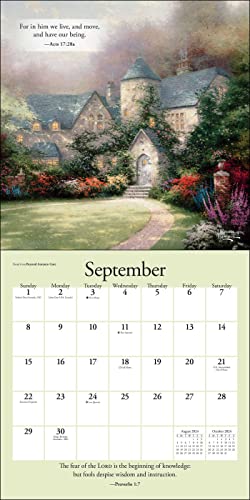 Thomas Kinkade Gardens of Grace with Scripture 2024 Wall Calendar