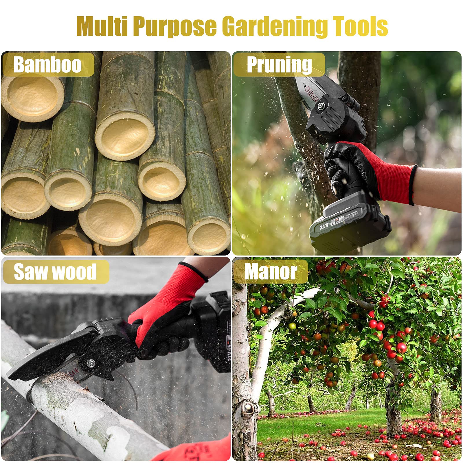 ZNP Mini Chainsaw Cordless, Battery Powered Chainsaw, 4 inch Handheld Portable Chain Saw for Tree Pruning, Electric operated Small Chainsaw for Gardening Tree Branch Wood Cutting (upgrade 2.0)