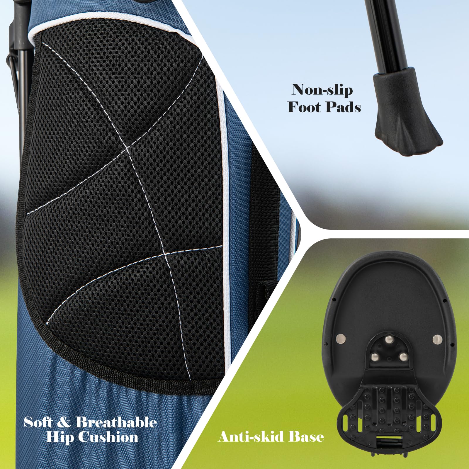 Tangkula Golf Stand Bag Lightweight Organized Golf Bag Easy Carry Shoulder Bag with 4 Way Dividers and 4 Pockets for Extra Storage Sunday Golf Bag, Blue