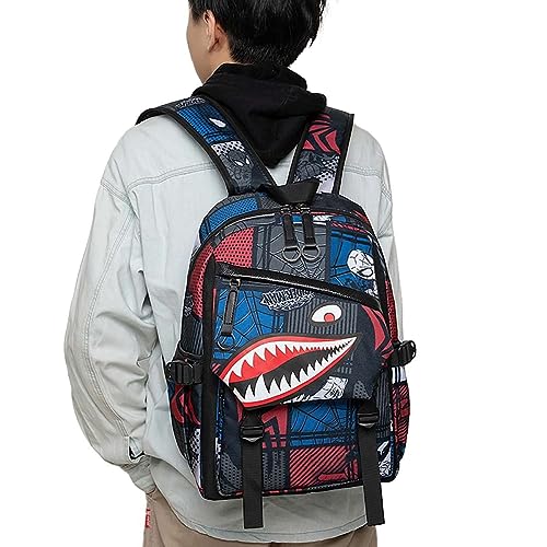 XKJFOTCY Shark Backpack for Boys, Fashion Multi-Functional Teens Bookbag, Laptop Backpack, Casual Daypack
