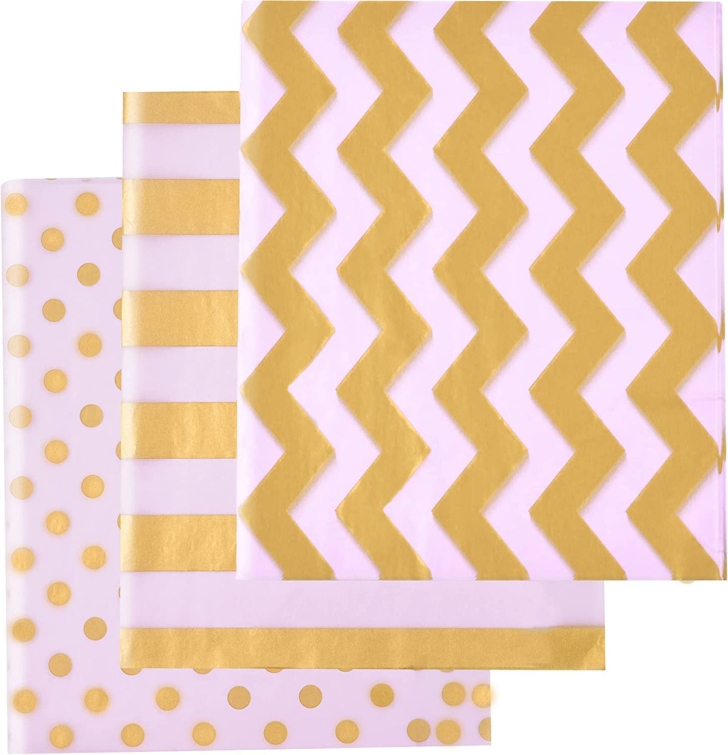 Ueerdand 105 Sheets Gold Tissue Paper, Christmas Metallic Gift Wrapping Paper Bulk for New Year Gift Bags, Birthday, Graduation, DIY Shipping Crafts, 20 Inch x 12 Inch