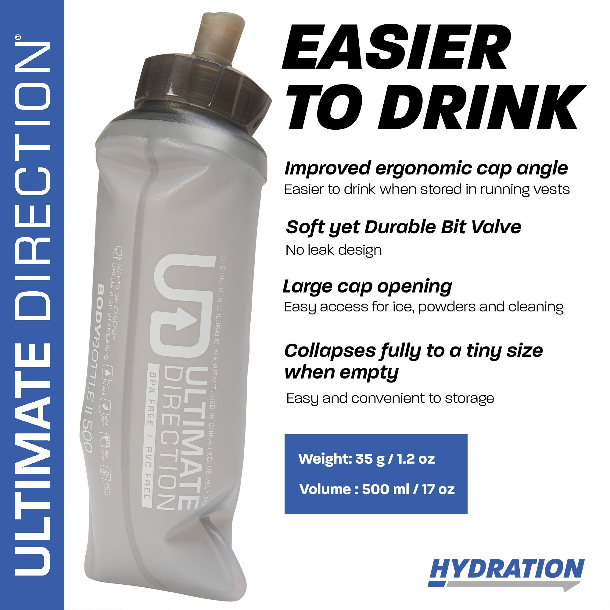Ultimate Direction Body Bottle II 500 Clear One Size