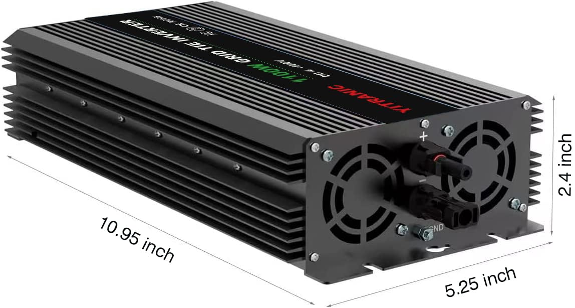 YITRANIC 1100 Watt Grid Tie Solar Inverter DC 46V - 114V to AC 110V 120V 60Hz with MPPT Function