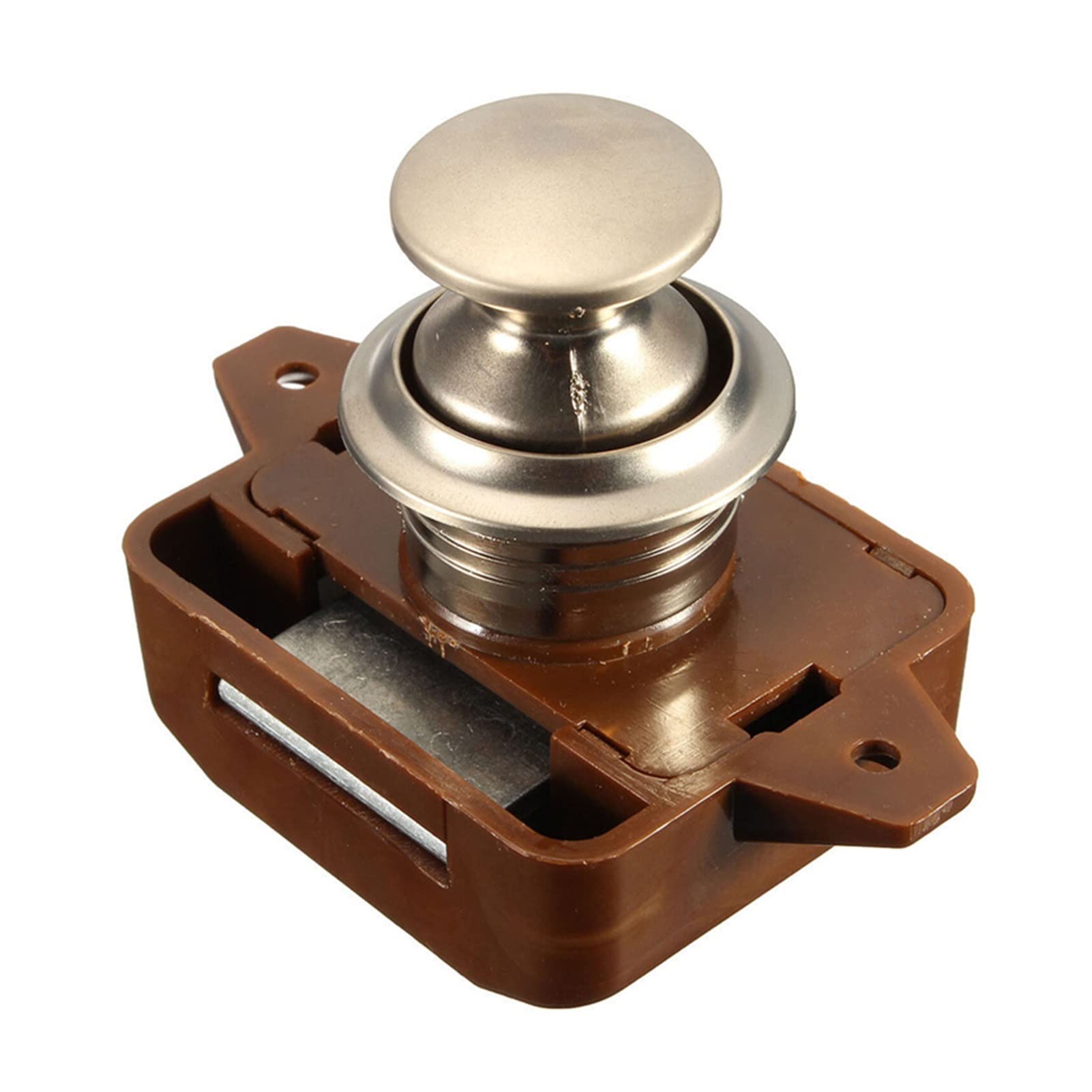 ZZBJ Push Lock Button Catch Lock Cupboard Door Knob Motorhome Boat RV Cabinet Drawer Push Latch Desk Drawer Furniture Lock