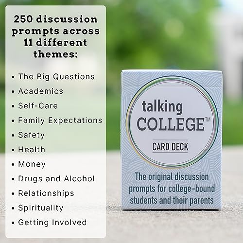 Talking College English Edition Conversation Card Deck - Educational, Health & Safety Cards w/Multiple Dialogue Prompts for Academics, Self Care, Relationships and Family Expectations - 110 Cards