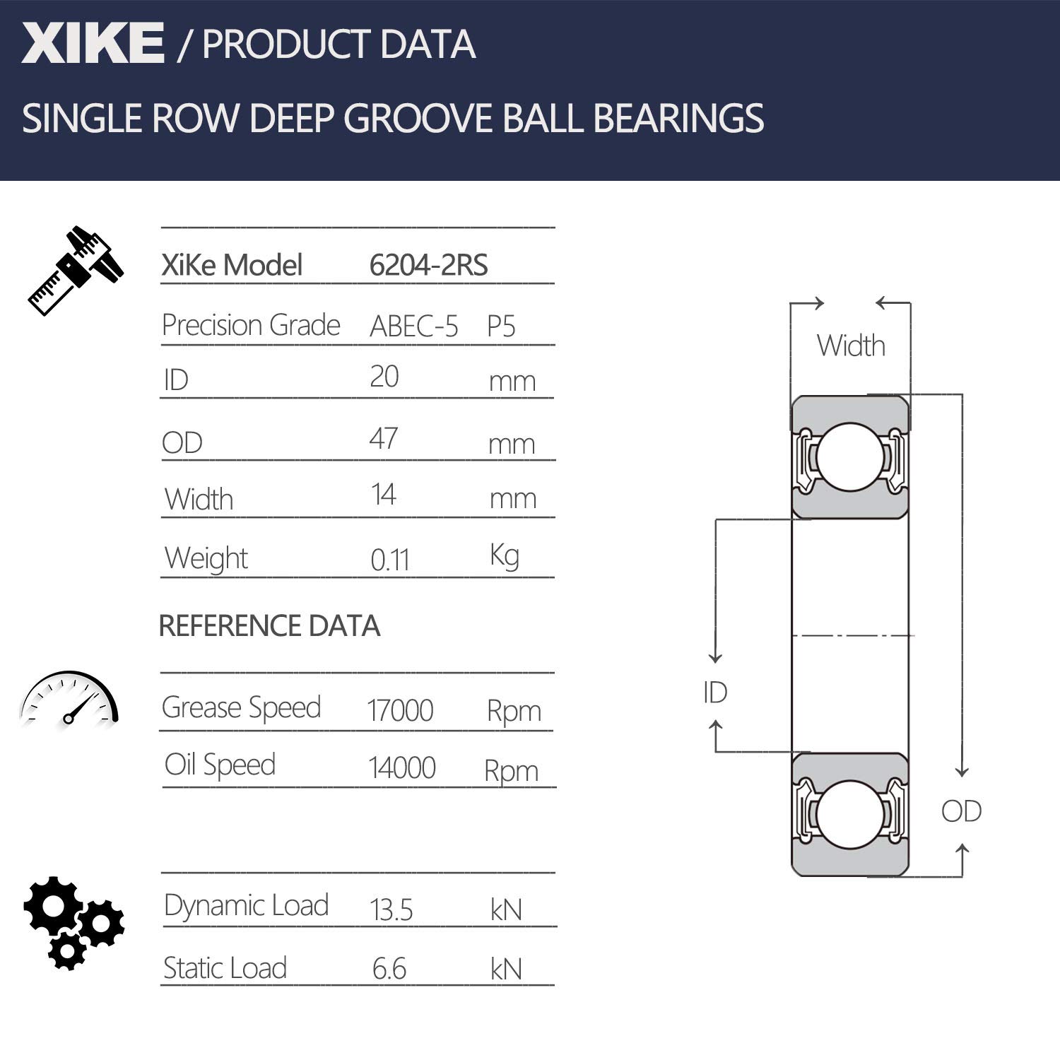 XiKe 4 Pack Lawn Mower Spindle High Precision Bearings, Compatible Ayp 532129895, 129895 Toro 251-297, 251-318 and JD7142, JD7677 and More.