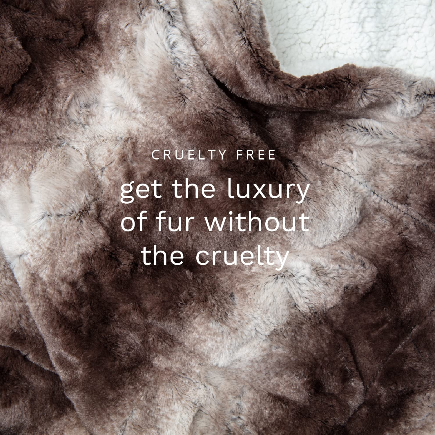 ViscoSoft Faux Fur Throw Sherpa Luxury Blanket, Brown - 50"x 60" - Cozy, Soft, Blanket for Chair, Couch or Bed, Comfy weight of 500gsm