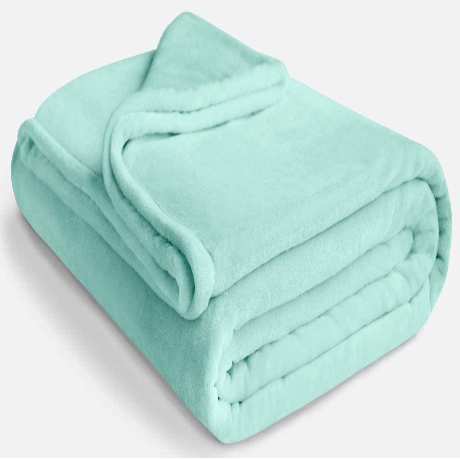 ViscoSoft Fleece Blanket Full/Queen Size - Soft & Plush Comforter, Lightweight Design - Mint Green Aqua Throw Blanket for Sofa, Bed, Couch, All Seasons, Pets