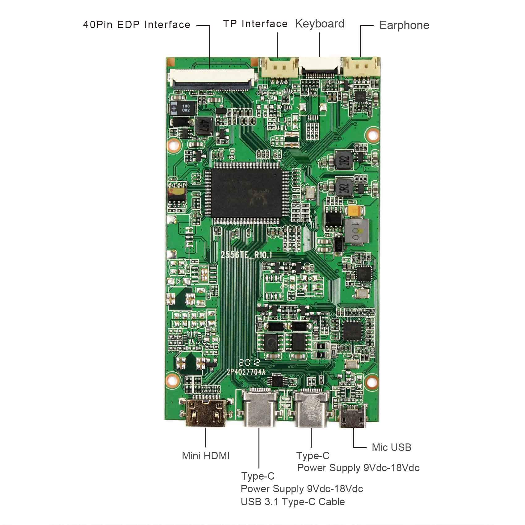 VSDISPLAY HD-MI Type-C Board for 13.3inch 2560X1440 IPS LCD Screen NV133QHM-A51