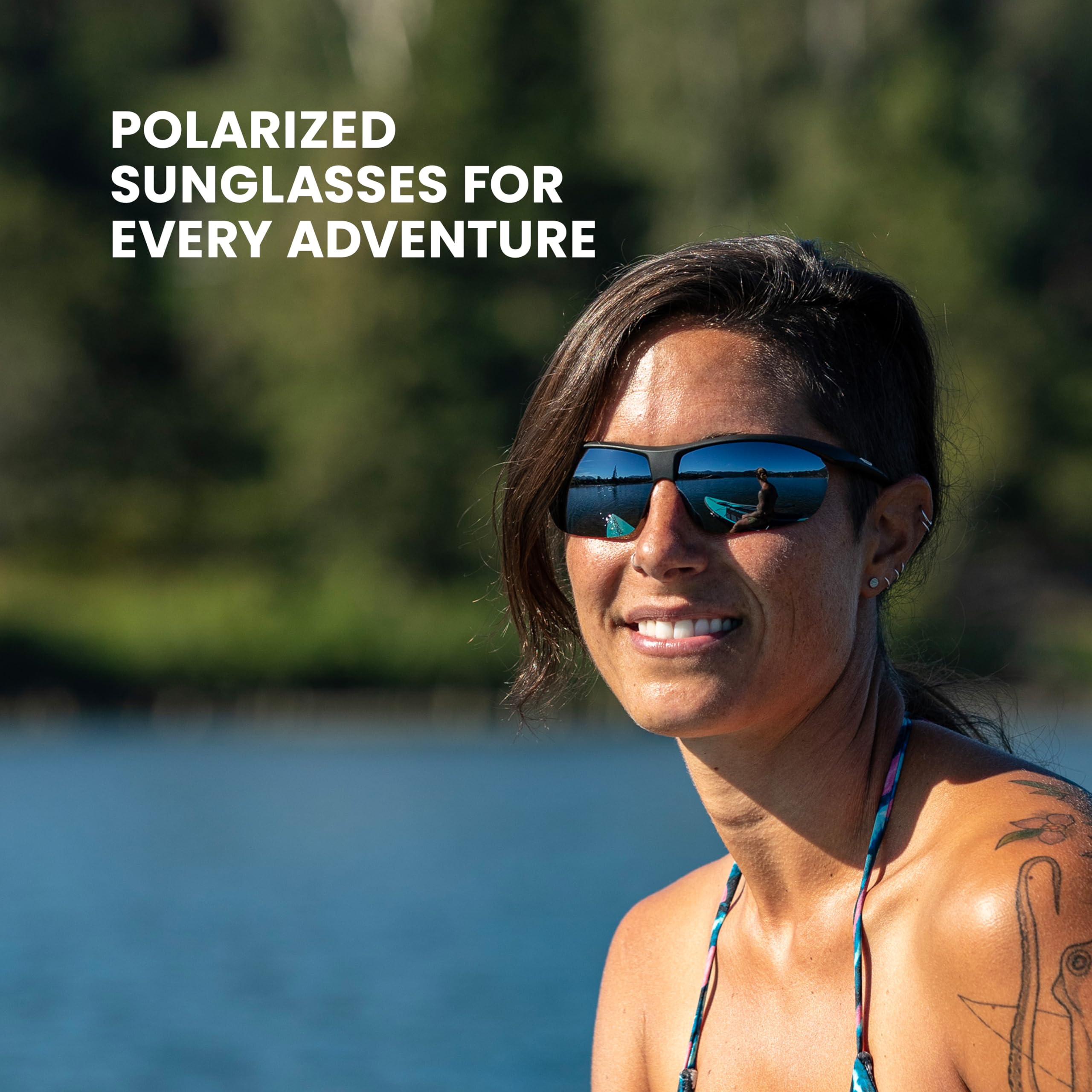 Suncloud Zephyr Polarized Sunglasses – 100% UV Protection – Comfortable Fit, Trendy Design – for Men & Women - Black + Polarized Gray Lenses