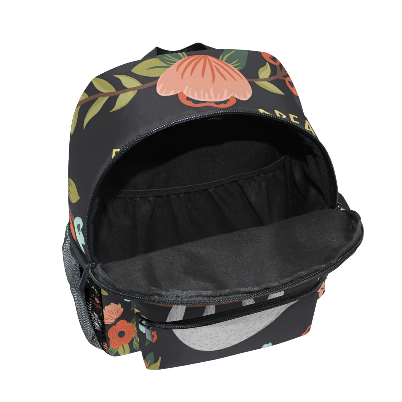 Wamika Summer Tropical Sloth Floral Backpack for Kids Girls Boys Funny Animal Palm Leaf Bookbag Daypack with Chest Strap Mini Elementary School Bags Water Resistant Durable for School Student