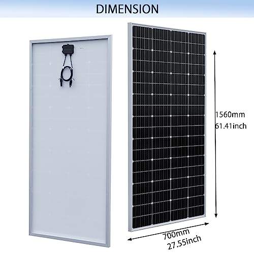 XINPUGUANG Solar Panel 200W 12V Monocrystalline PV Module Power Charger for RV Boat Rooftop Battery and Other Off-Grid Applications (200W)