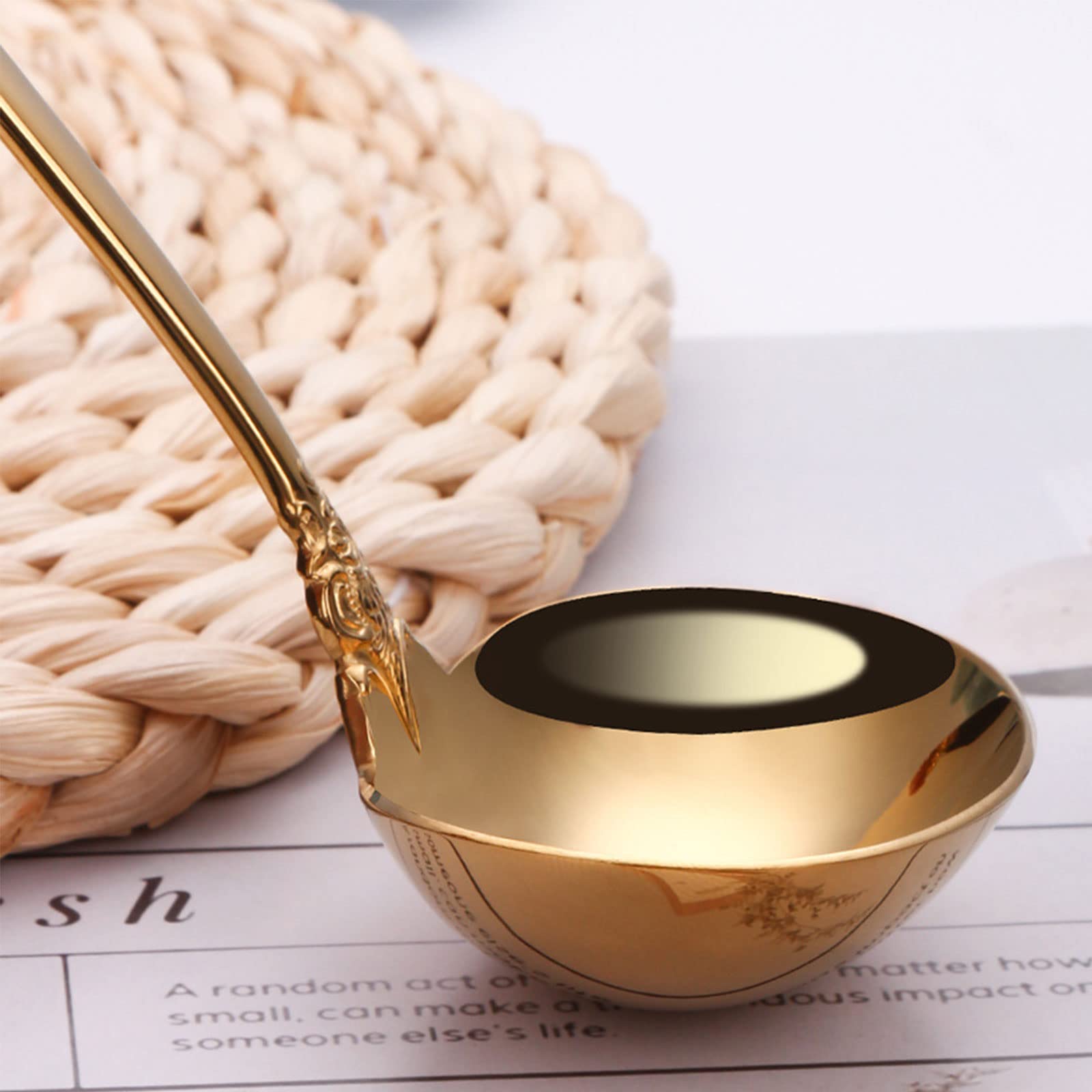 Stainless Steel Soup Spoon Serving Ladle Tableware Kitchen Accessory For Soup Gold Big Scoop Soup Dipper With Handle Soup Ladle For Serving Large Stainless Steel
