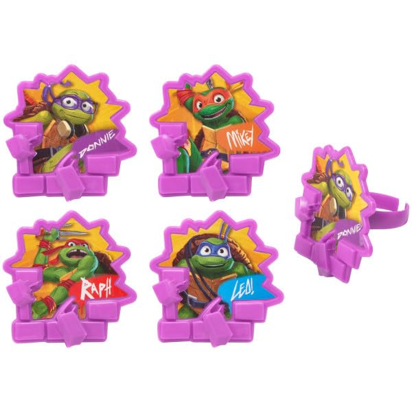 TMNT Teenage Mutant Ninja Turtle Power 24 count Cupcake Rings Toppers