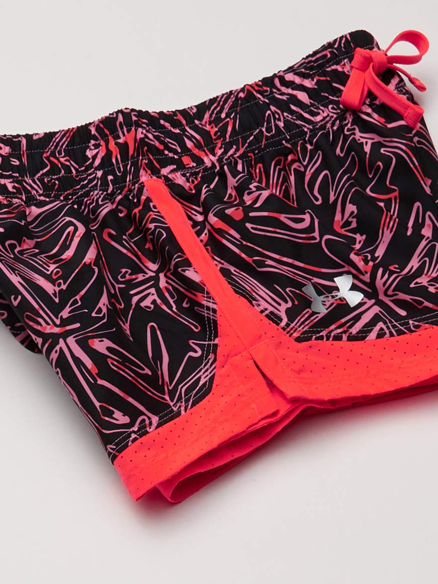 Under Armour Sprint Printed Shorts, Lipstick (691)/Metallic Silver, Youth Medium
