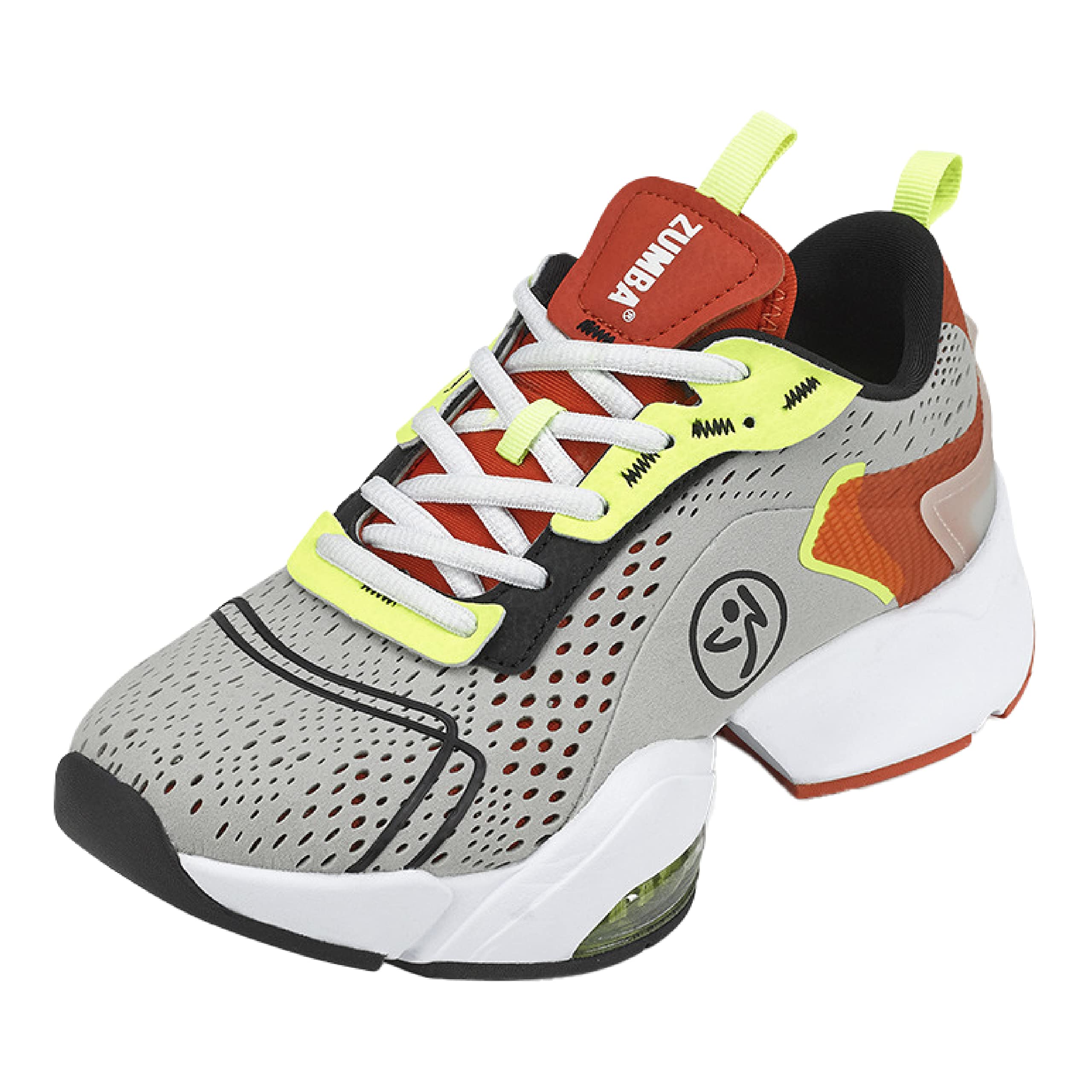 ZUMBA Women’s Air Stomp React Athletic Shoes, Low-Top Shoes for Women, 12, Orange