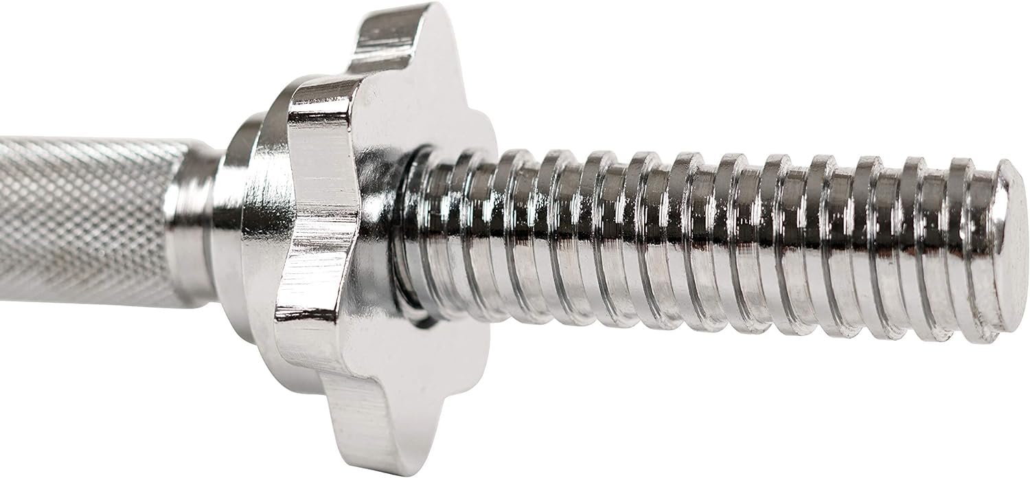 Sunny Health & Fitness 14" Threaded Chrome Dumbbell Bar Pair - STDBH-14