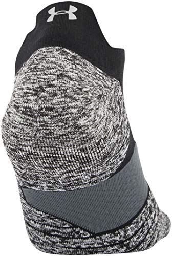 Under Armour Unisex-Adult Run Cushion No Show Tab Socks, Multipairs , Black/Pitch Gray 2 (1-Pair) , Medium