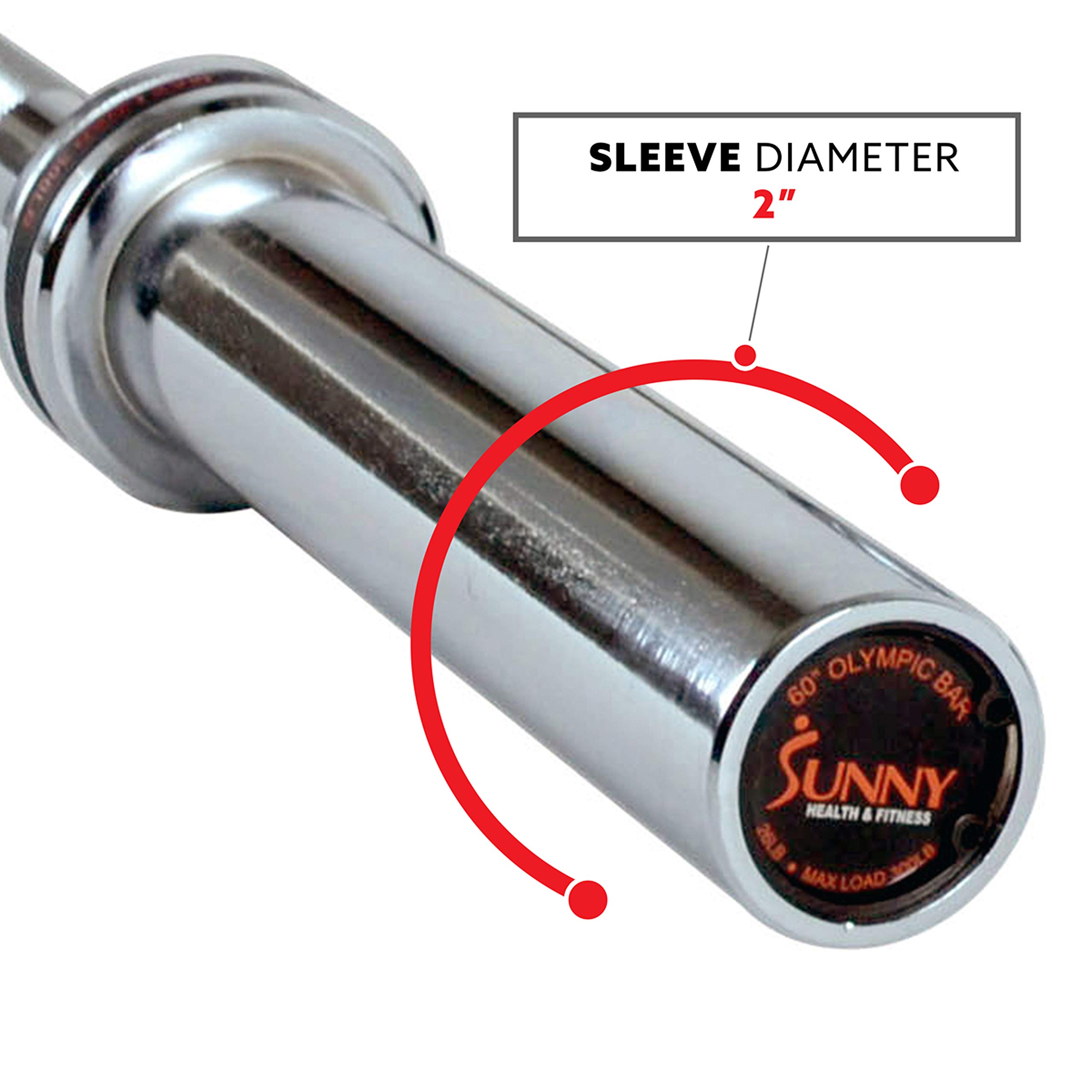 Sunny Health & Fitness 86" 1500 lbs Capacity Olympic Bar, Small