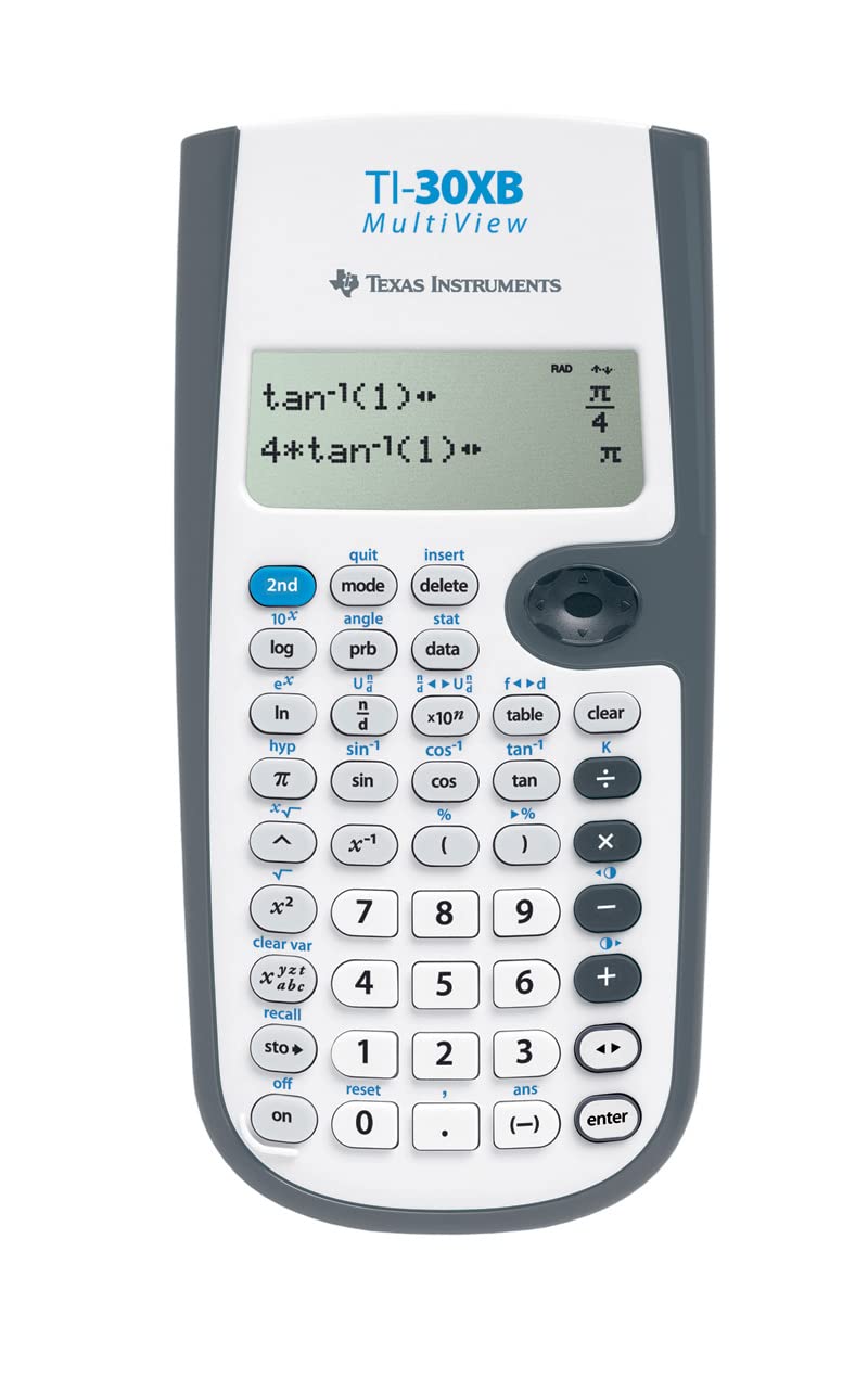 Texas Instruments TI-30XB Mulitview Scientific Calculator, Grey, White