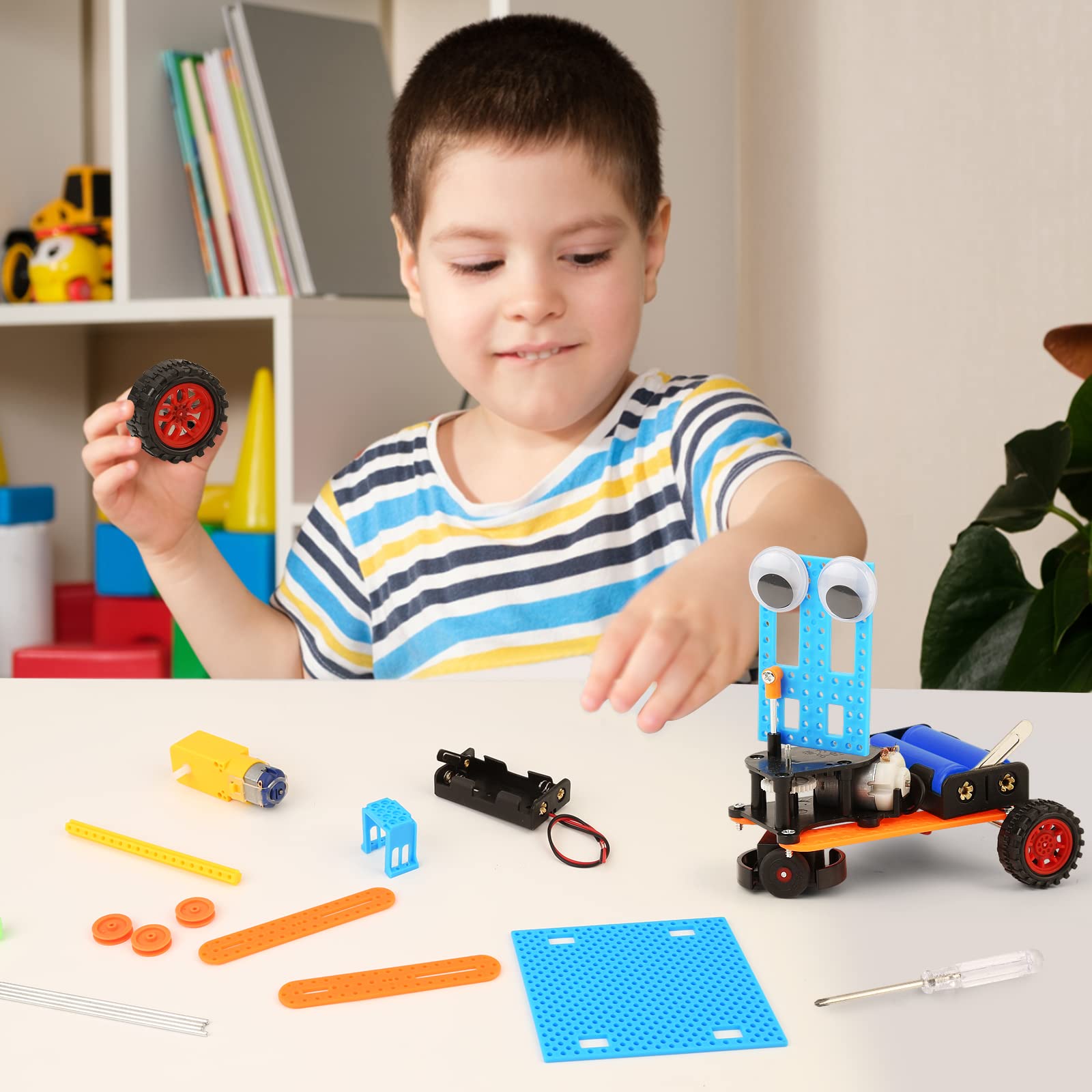 STEM Kits for Kids Age 6-8 8-12, 6 7 Year Old Boy Birthday Gift, Crafts for Boys Robot Building Kit 5-7, STEM Toys Science Experiments Activities Engineering Projects, Unique Gifts for 8 9 10 11 12 +