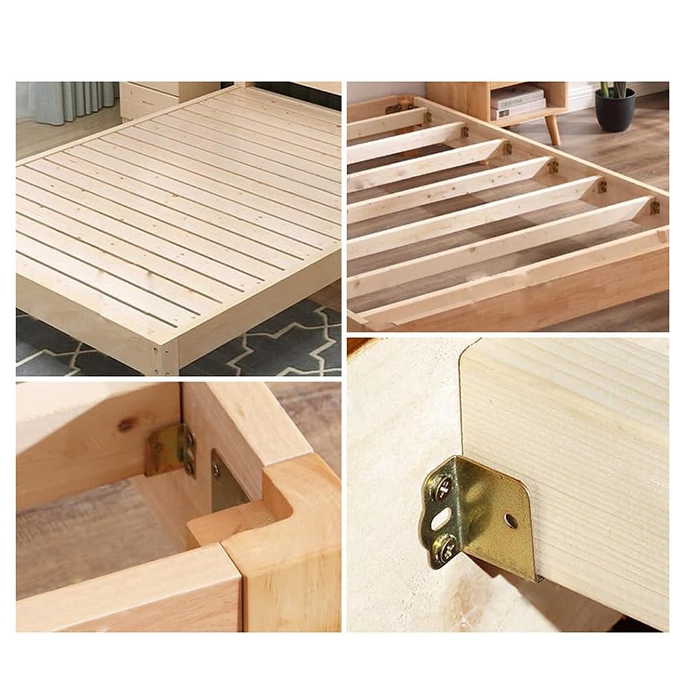 ZYAMY 4pcs Metal Bed Bracket, Bed Corner Hinge, 97x31x47mm Square Bracket, Furniture Fixed Bed Hardware Accessories
