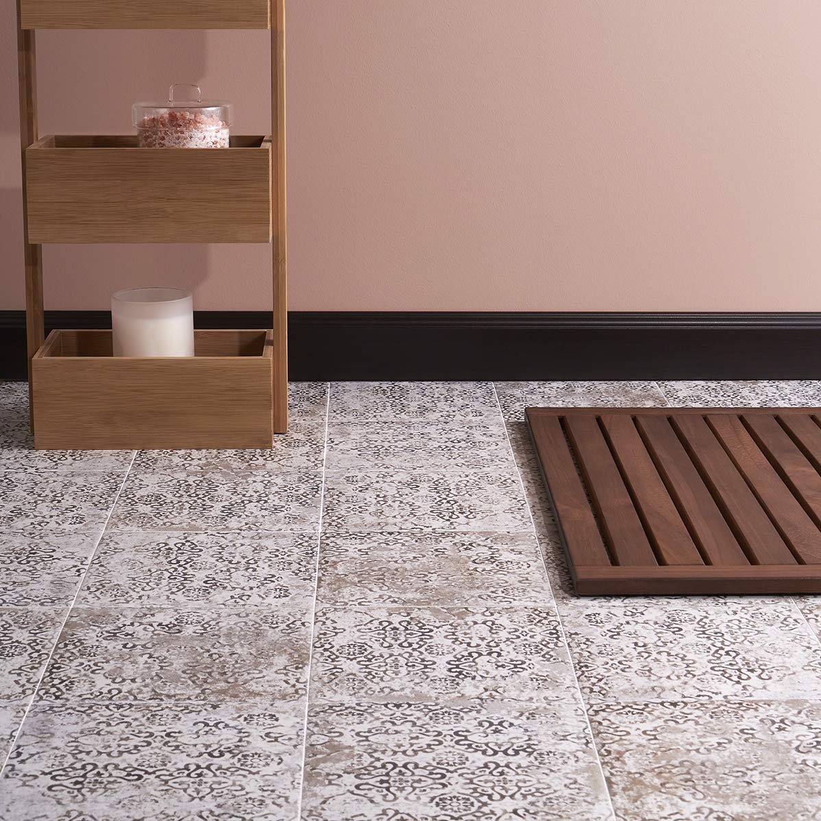 Wallabee Nera Encaustic 8" x 8" Matte Porcelain Floor and Wall Tile (1 Box Covers 11.19 sq. ft.)