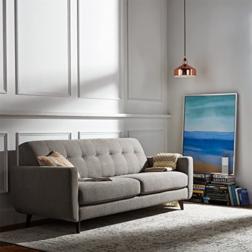 TBGFPO Rivet Mid-Century Sofa Couch, 79.9" W, Pebble Grey