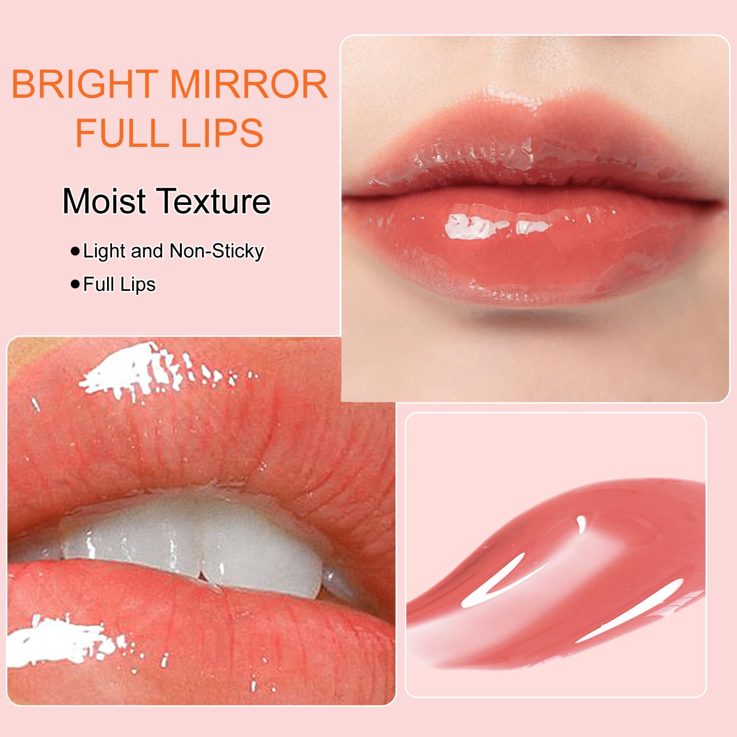Yrarbil Hydrating Lip Glow Oil, Moisturizing Lip Plumper Gloss, No-Sticky Transparent Plumping Lip Gloss Tinted Lip Balm for Lip Care and Dry Lips (Cherry)