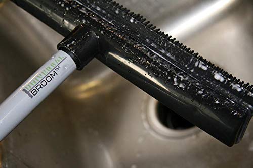UNIVERSAL BROOM - Innovative Silicone Rubber Broom & Squeegee - Washable Broom for Pet Hair, Dirt & Spills - Carpet Rake to Fluff Carpet, Cleans Wood, Tile and Windows - Soft Rubber Bristles