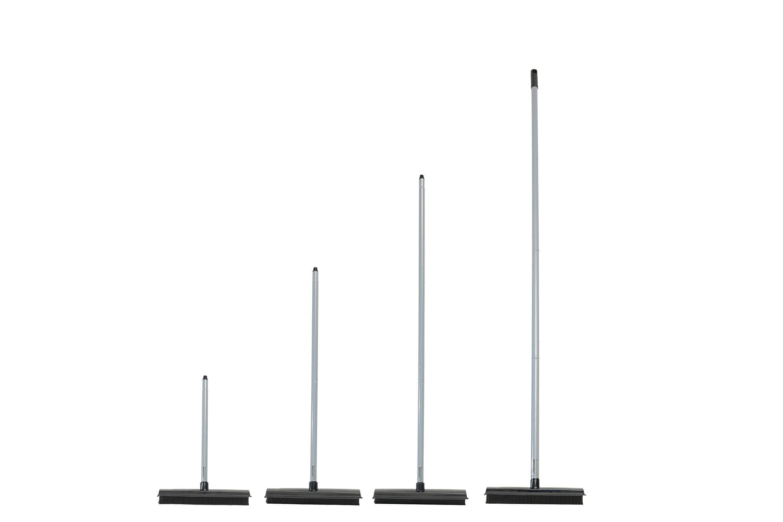 UNIVERSAL BROOM - Innovative Silicone Rubber Broom & Squeegee - Washable Broom for Pet Hair, Dirt & Spills - Carpet Rake to Fluff Carpet, Cleans Wood, Tile and Windows - Soft Rubber Bristles